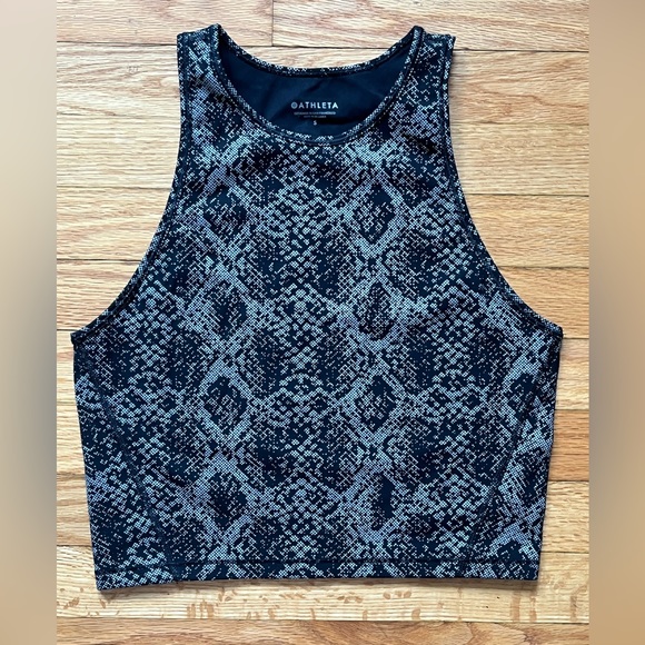 Athleta | Tops | Athleta Reflective Snakeskin Crop Top | Poshmark